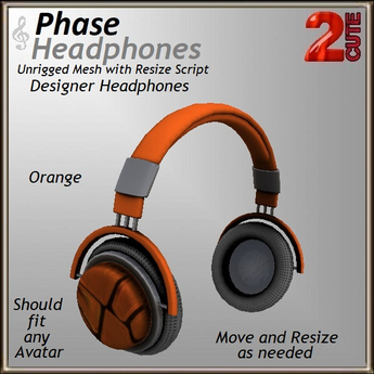 Second Life Marketplace - Phase Headphone [2cute] Orange